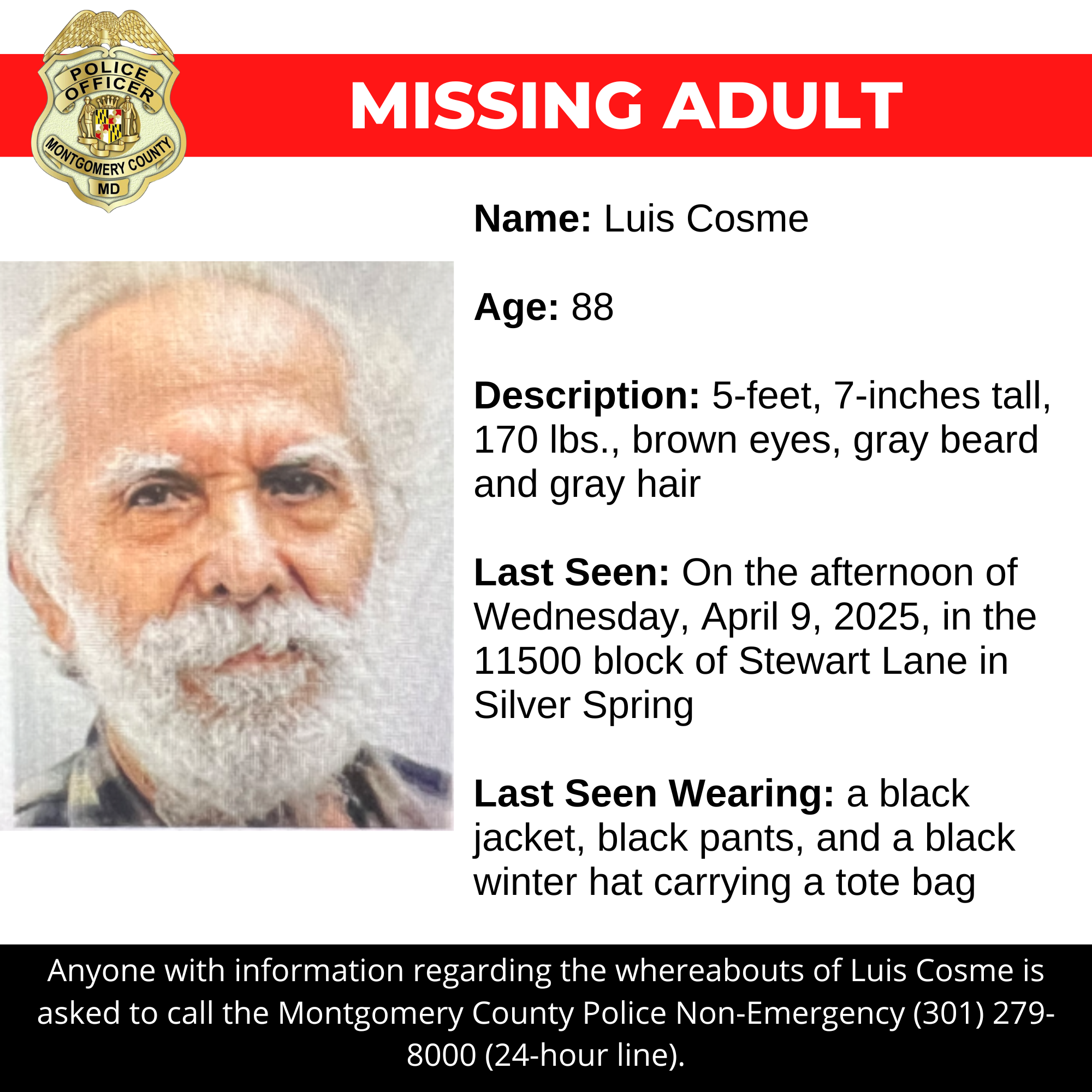 Concern for Missing Silver Spring Man – MocoFeed – MOCO Feed